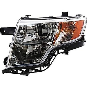 Left Driver Side Headlight Assembly - Compatible with 2007-2010 Ford Edge (with Bright Bezel without Logo) Excludes Sport