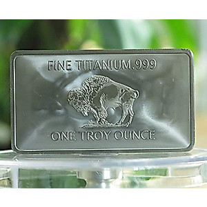 1 oz One Troy Ounce USA American Buffalo .999 Fine Titanium Bullion Bar Ti Element