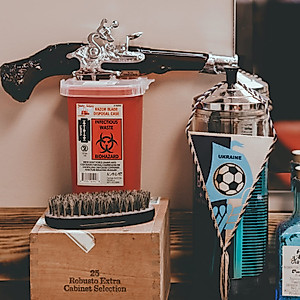 Lurrose Blades Dispenser Case Disposal Container Razor Cutter Recycling Box Barber Storage Bank for Barbershop Salon Home Use, 1PC Red