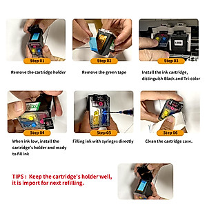 HEMEINY 62XL Ciss Ink Cartridges and Ink Refill Bottles Compatible with HP Envy 5540 5541 5542 5543 5544 5545 5547 5548 5549 5640 5642 5643 5644 5660 5661 5663 5664 5665 7640 7643 7644 7645 Printer