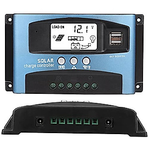 Regulateur De Charge Solaire Mppt,Mppt Charge Controller,40/50/60/100A Solar Charge Controller Dual USB LCD Display 12V 24V Solar Charge Regulator Solar Battery (40A)