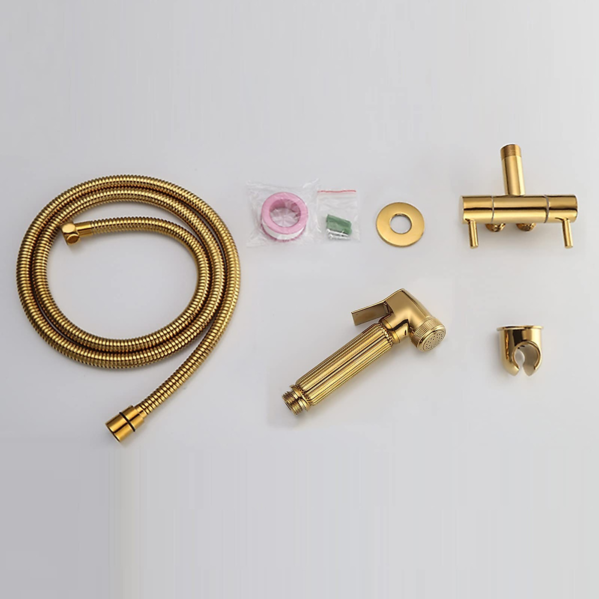 JIYTG Handheld Toilet Bidet Sprayer Set Kit Toilet Bidet Sprayer Head Toilet Spray Gun Attachment Brass Cold Water Double Handle with Hose Bidet Shower for Toilet