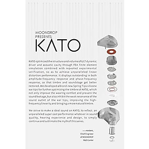 Moondrop KATO Earphone DLC Composite Diaphragm Advanced Ultra Linear Technology Dynamic in-Ear Earplug (Matte Steel)