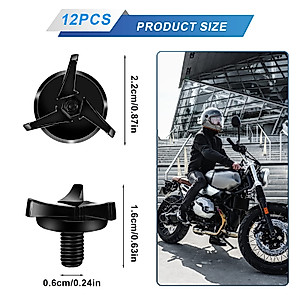 12pcs Helmet Screws, Motorcycle Helmet Screws Motorcycle Helmet Visor Screws Motorcycle Helmet Accessories (Black)