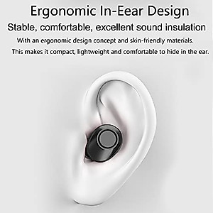 LANADO Wireless Earbuds, Mini Bluetooth 5.0 Wireless Earphones in Ear Stereo Sound Microphone with Cancelling Mic and Portable Charging Case, Touch Control Wireless Headphones LED Display for Sport