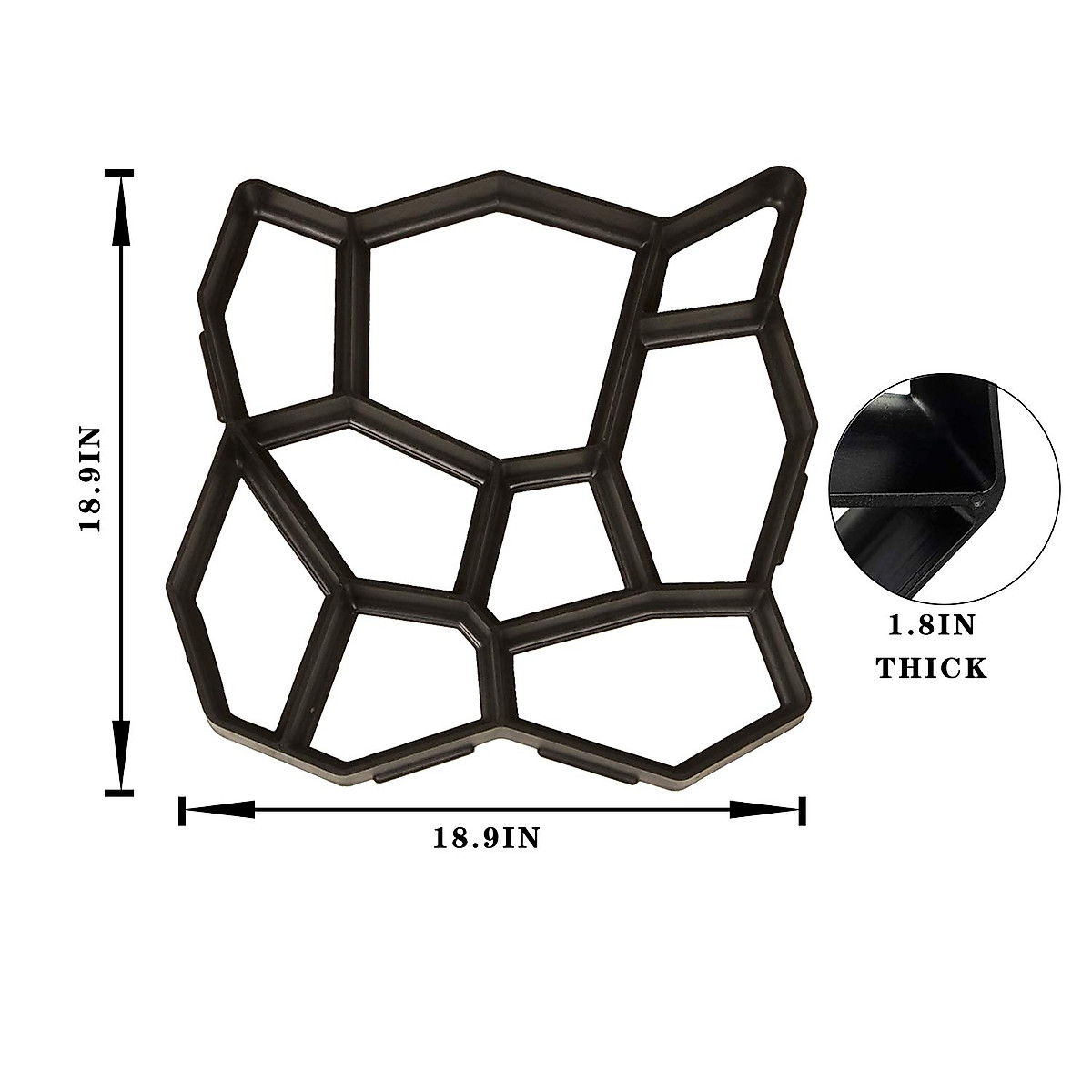 Walk Path Maker, 2 Packs Plus Size: 18.9 x 18.9 x 1.8 inch Pathmate Stone Moldings Paving Pavement Concrete Molds and Foams Stepping Stone Paver Walk Way Cement Mold