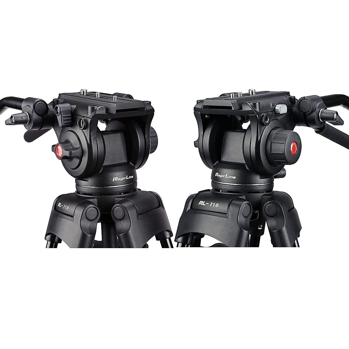 MagicLine 70.9 inch Heavy Duty Aluminum Video Camera Tripod with Fluid Head, 2 Pan Bar Handles,Extendable Mid-Level Spreader, Max Load 22 LB for Canon Nikon Sony DSLR Camcorder Cameras Black