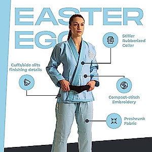 Sanabul Easter Egg BJJ Gi for Women Premium Brazilian Jiu Jitsu Gi for Women - Ice Blue, W2