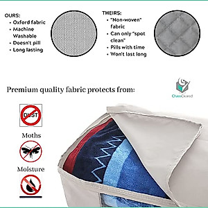 Comforter Storage Bag - Folding Organizer bag for King/Queen Comforters, Pillows, Blankets, Bedding/Quilt, Blanket, Duvet, Mothproof Space Saver; Large Collapsible Organizers, 24"x14"x11"