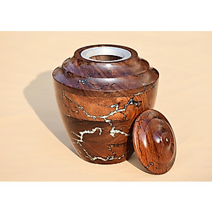 Rosewood Pet Loss urn Funeral Urn for Adult Sympathy Gift Decorative urn Memorial urn Wooden urn Box Lichtenberg Figure Resin urn for Ashes Cremation urn Urn for Human Ashes (Large up to 200 lb)