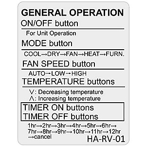 Replacement for Carrier Air V Airv Rv Air Conditioners Remote Control for 12-50095-00 12-50074-00 12-50152-00 68RV11302A 68RV14102A 68RV14103A 68RV14112A 68RV15102A 68RV15103A 68RV0010AA 68RV0010BA