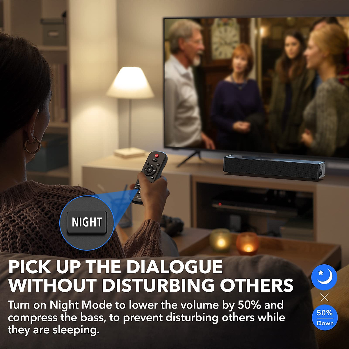 LARKSOUND 2.1 CH Sound Bar with Built-in Subwoofer, Small Soundbar for TV, PC, Gaming, Mini TV Speaker with Bluetooth/HDMI ARC/Optical/AUX/USB Connections