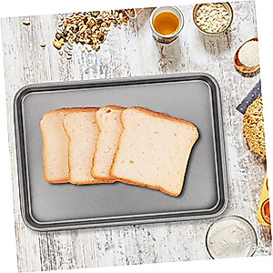 Pizza Oven Sheet Pizza Pan Pizza Baking Pan Bread Loaf Pans for Baking Cake Accessories Metal Baking Tray Baking Sheet Pan Loaf Baking Pan Rectangular Shaped Pizza Plate Dough Oven