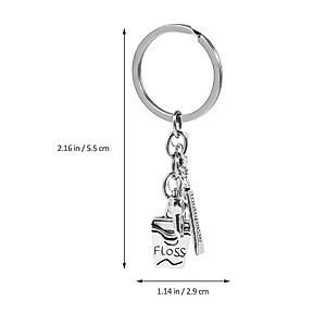 Happyyami Toothbrush Toothpaste Keychain Metal Pendant Key Chain for Birthday Keychain for Kids Children Adults