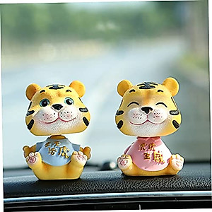 Abaodam 1pc Tiger Bobble Head Doll Chinese Gifts Bobbleheads Office Desk Decorations Bobblehead Animal Ornament Mascot Animal Figurine Cute Figure Model Souvenir Gift Tiger Car Ornaments