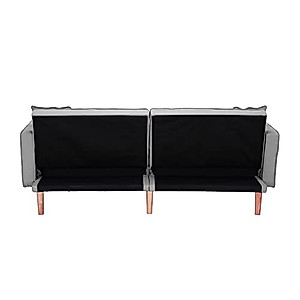 ERDAYE Modern Futon Sofa L x 33" W x 29" H, Longer Loveseat Convertible Sleeper Couch Bed (75" x 39.4' x 23.8" H) for Living Room Apartment Small Space Furniture Sets with 2 Pillows,Light Grey