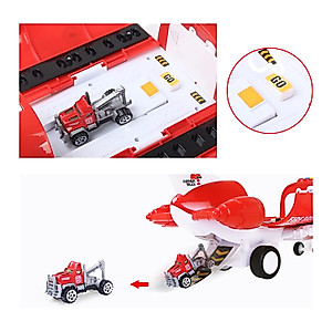 Coolplay Red Airplane Toy Set Rescue Fire Truck Toy Lights and Sound for Kids Gift Ambulance Car Toy Transport Vehicles for Boy 3-6 Years Old