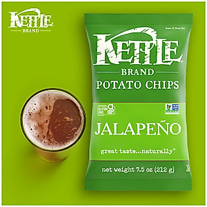 Kettle Brand Jalapeno Kettle Potato Chips, Gluten-Free, Non-GMO, 7.5 oz Bag