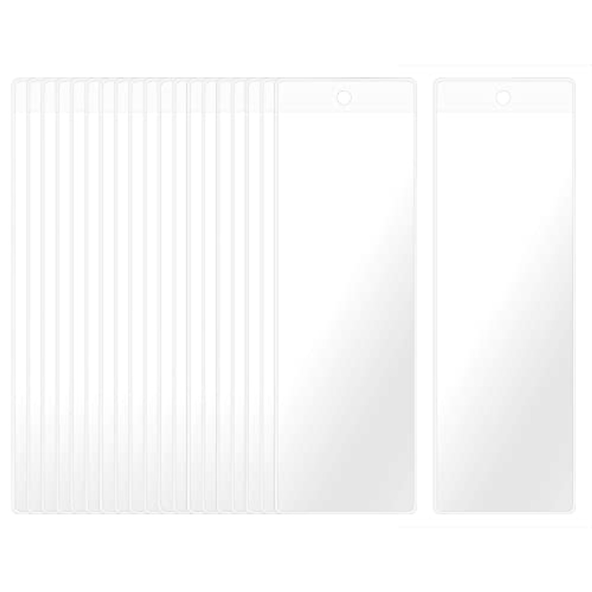 Clear Bookmark Sleeves Penta Angel 20Pcs Plastic Blank Photobooth Frames Vinyl Book Markers Cover Holder with Hole for Students Reading Wedding Valentine’s Gift Party Favor, 6.69x2.28’’ (20)