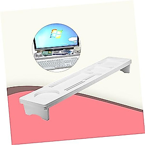 NUOBESTY Home Board Desktop Organizer White Office Desktop Organizer Rack Desktop Tray Storage Rack Keyboard Stand It Can Move Tray Office Removable Keyboard Rack