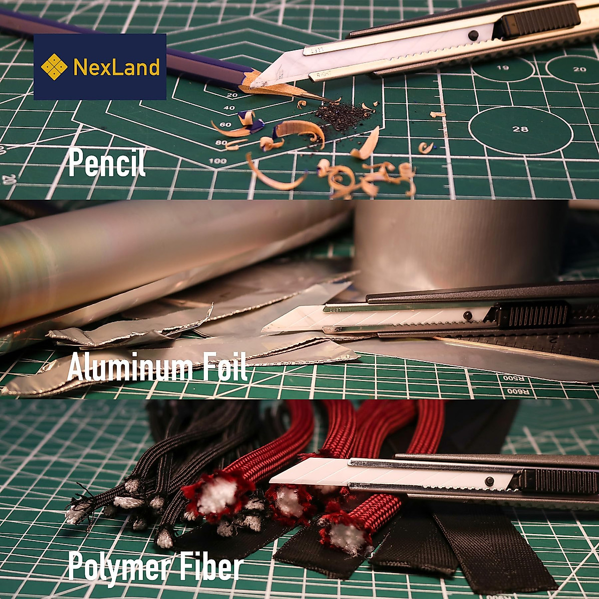 NexLand Ceramic Blade UB1 9mm 30 degree Ultra-Sharp Snap-off Utility Knife Replacement Blades 4pcs