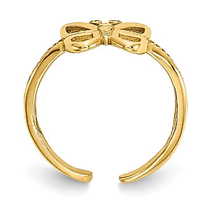 BillyTheTree Jewelry 14K Yellow Gold Cutout Wing Design Butterfly Toe Ring