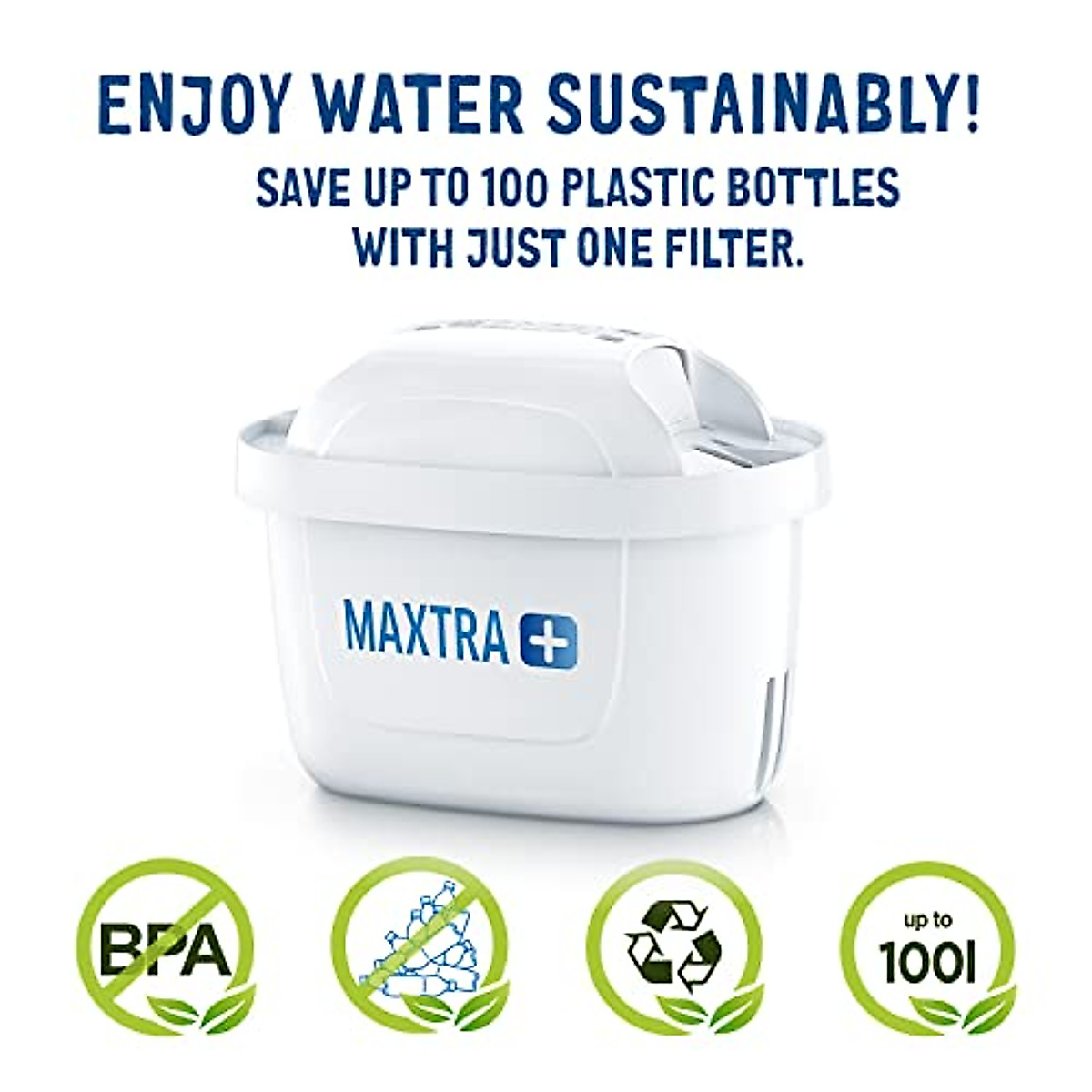 BRITA MAXTRA+ replacement water filter cartridges, compatible with all BRITA jugs -reduce chlorine, limescale and impurities for great taste - 6 Count (Pack of 1)