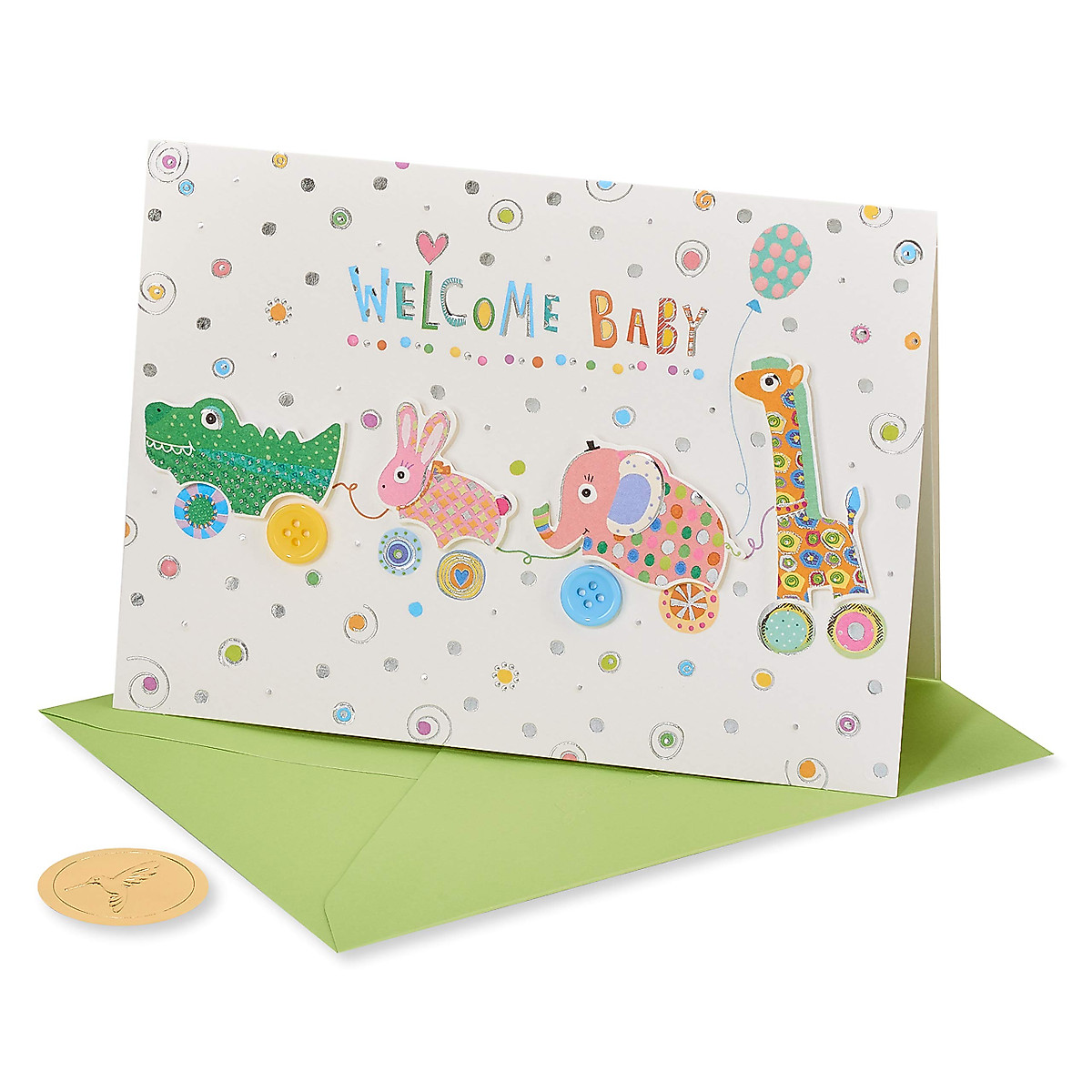 Papyrus New Baby Cards, Critters and Bottles (2-Count)