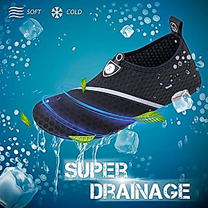 Water Shoes Womens Mens Barefoot Unisex Aqua Socks Slip-on for Indoor Outdoor Snorkeling SWS002 512 Black Black