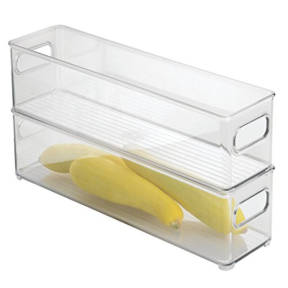 iDesign Fridge Organiser, Stackable Storage Container with Handles, Small BPA-free Clear Drawer Organizer for Kitchen, Fridge and Refrigerator, Practical Organization for Kitchen