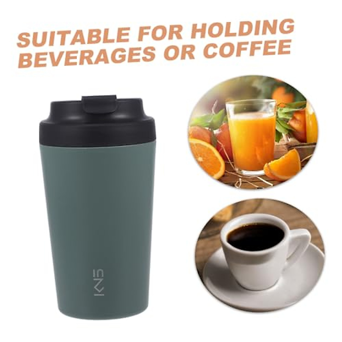Veemoon Insulated Coffee Tumbler with Leak Lid Travel Coffee Cup for Hot and Cold Drinks Reusable Lined Travel Mug