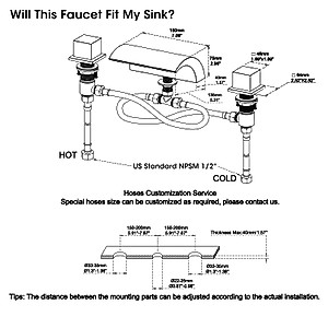 Deck Mount Roman Tub Faucet Set, Waterfall High Flow Brushed Nickel Bathtub Faucets, 12-15.7in Widespread, Deck Mount Tub Faucet with Valve, Brass 3 Holes Bath Tub Faucet Set, with 2 Handle