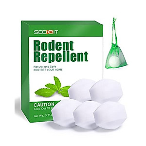 SEEKBIT 5 Pack Rodent Repellent Peppermint Oil to Repels Mice and Rats Squirrel and Other Rodents for Home Garages RV Closets Trucks Car Engines, Mouse Deterrent for Keep Mice Out