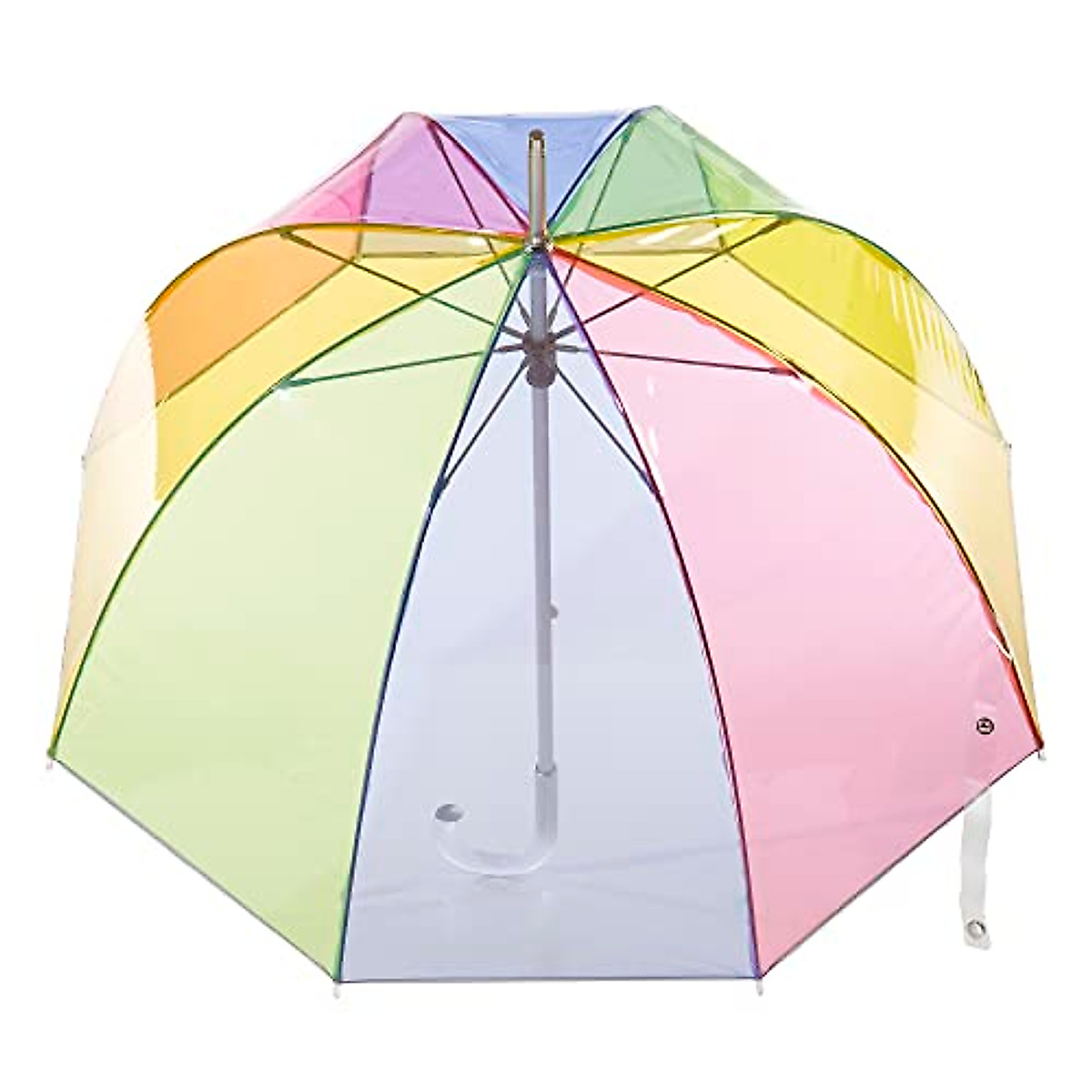 Totes Signature Clear Bubble, Rain & Windproof Umbrella - Perfect for Weddings, Travel and Outdoor Events - Curved Handle with Deluxe Finish, in Transparent or Colorful Design Options