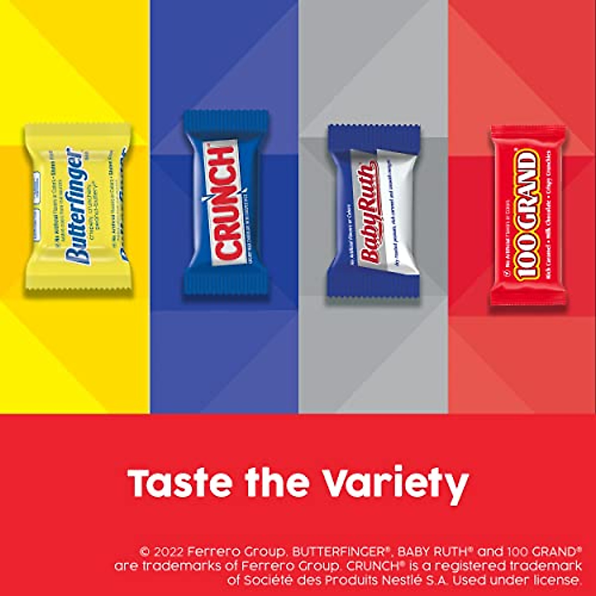 Butterfinger CRUNCH Baby Ruth and 100 Grand Candy Variety Pack Assorted Mini and Fun Size, Individually Wrapped Chocolate Bars, 0.4 Oz. (Pack of 80)