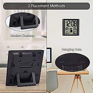 Digital Atomic Wall Clock, Atomic Clocks with Indoor Outdoor Temperature,Battery Operated,Calendar,Large Number Clock with Day and Date for Bedroom Home Office Elderly