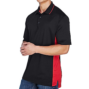 Ford Mustang Shelby Blue and Red Two Tone Polo, Black XL