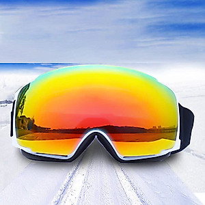 Sxdthy Ski Goggles, Snow Goggles with Thickened Sponge Pad & Adjustable Elastic Band for Men Women Adult (Color : Red)