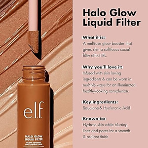 e.l.f. Halo Glow Liquid Filter, Complexion Booster For A Glowing, Soft-Focus Look, Infused With Hyaluronic Acid, Vegan & Cruelty-Free, 1 Fair