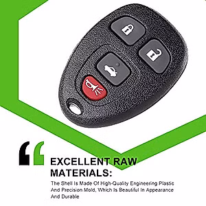 SCITOO Keyless Entry Remote Control Key Fob Replacement for 4 Buttons 2006-2011 for Chevy for Impala for Monte Carlo for Impala for Buick Lucerne for Cadillac DTS 1PC FCC OUC60270