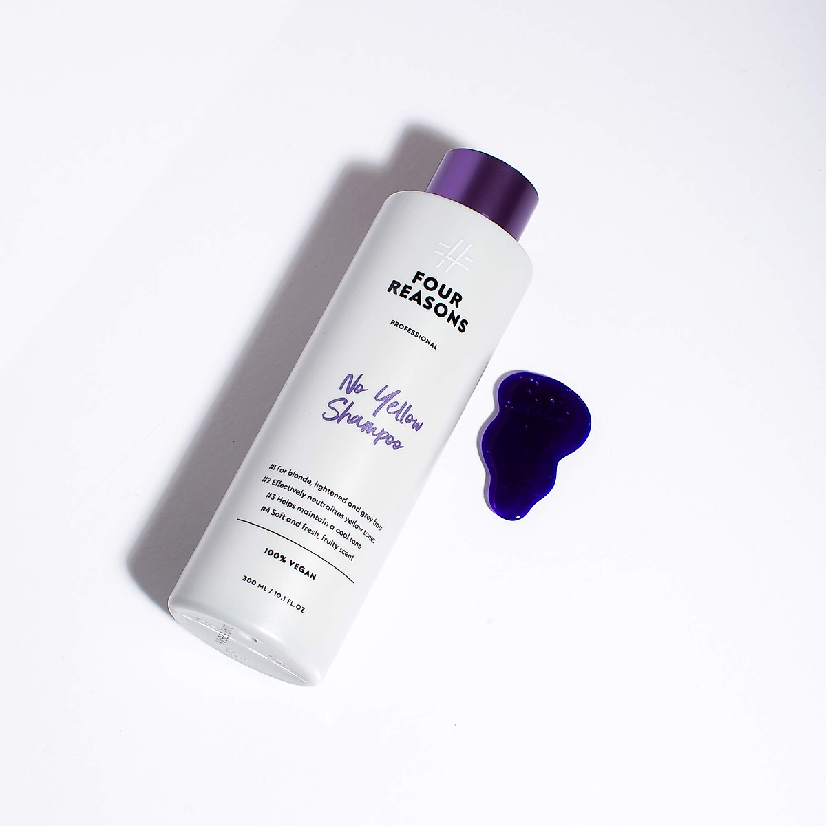 FOUR REASONS Purple Shampoo - Eliminates Brassy Tones in Blonde, Platinum, Gray Hair - Vegan & Cruelty-Free Toner - 10.15 fl oz