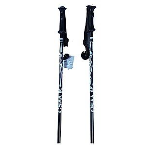 Ski Poles Downhill/Alpine Aluminum Black/Silver Ski Poles Pick Size Pair with Baskets 2023 Model (115cm/46)