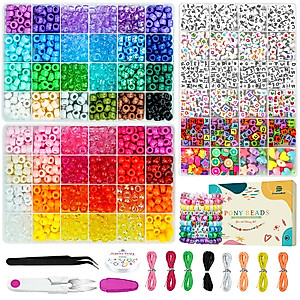 Dowsabel Bracelet Making Kit, Friendship Bracelet Kit 48 Colors Pony Beads Letter Beads for Jewelry Making, DIY Arts and Crafts Christmas Gifts for Girls Age 6-13