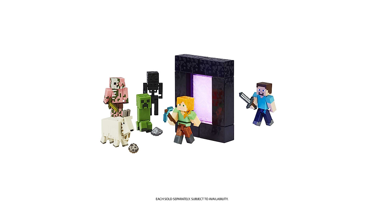 Minecraft Steve Action Figure with Build-a-Portal Accessory