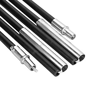 Camping Tent Pole, Fiberglass Foldable Camping Tent Pole 6 Segments Outdoor Retractable Sunshelter Camping Tent Support Rods Awning Frames Kit