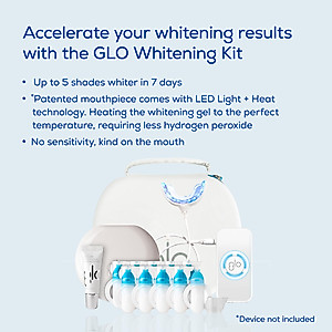 GLO Science Brilliant Teeth Whitening Gel Treatment Refill Vials, Mint Flavored, Clinically Proven to be Sensitivity & Pain-Free and Give Long Lasting Results | 3 Count (12 applications)