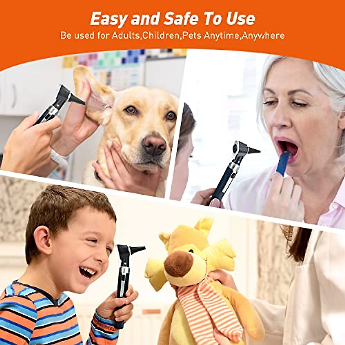 Scian Otoscope - Ear Scope with Light, Ear Infection Detector, Pocket Ear Checker Kit with 3X Magnify Lens & 8 Speculum Tips for Kids,Elders,Dogs,Home Use (Purple)