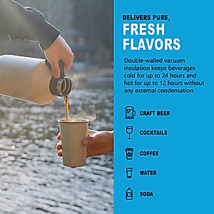 DrinkTanks - DrinkTanks Session Growler, Passivated Stainless Steel Growlers for Beer, Leakproof and Vacuum Insulated Beverage Tumbler, Soda, Wine, or Coffee Tumbler with Handle, 64 Oz, Obsidian