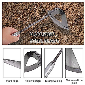 MBVBN Garden Hoe-All-Steel Hardened Hollow Hoe, Hoe Garden Tool Hollow Design, Easy and Labor-Saving, Used for Backyard Loosening, Weeding