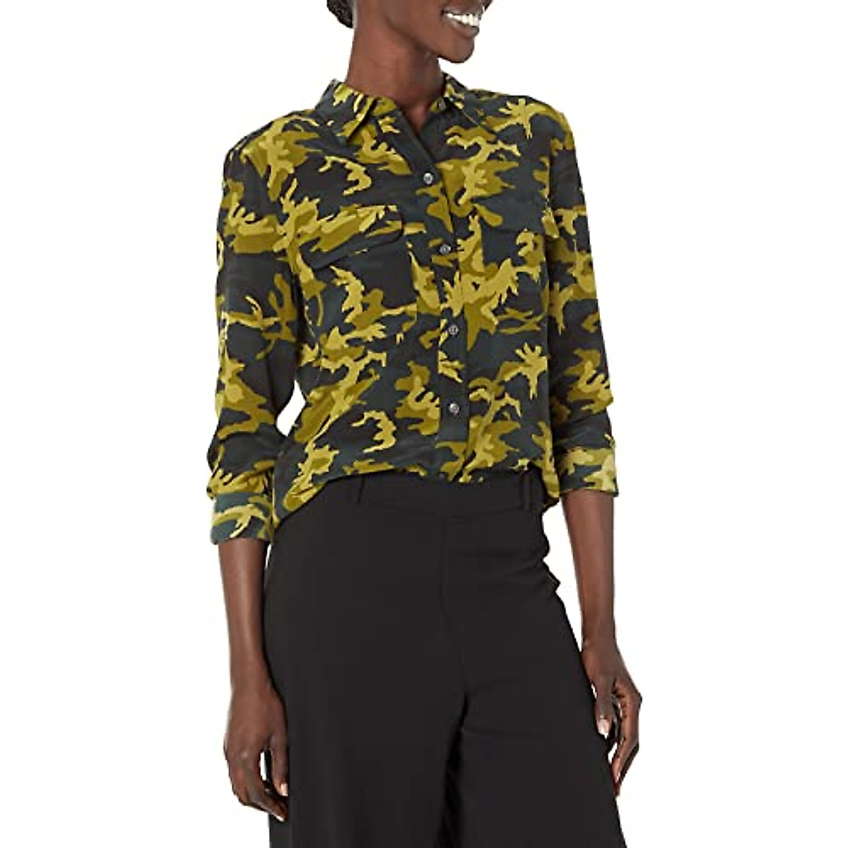 Equipment Womens Slim Signature, Scarab Multi, Extra Large